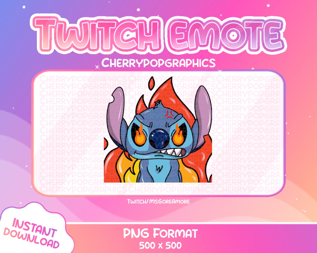 Rage Stitch Emote for Twitch Blue Stitch Twitch Graphics - Etsy