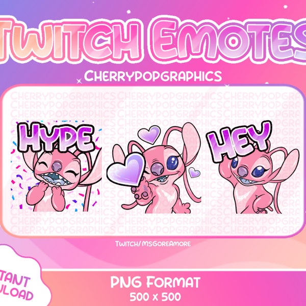 Twitch Emotes Stitch and Angel - Etsy