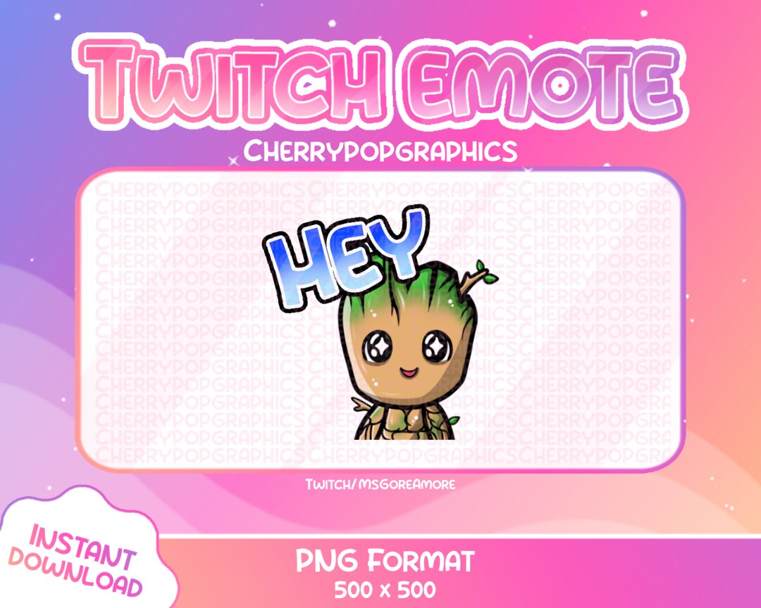 Cute BABY GROOT Hey Emote for Twitch/discord Blue Twitch Graphics - Etsy