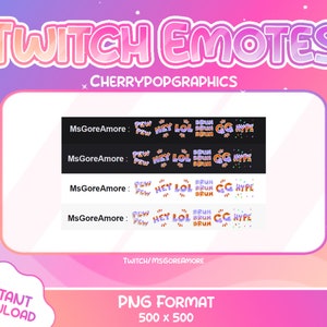 NEW 6 Text Emotes for Twitch Hype, Pew Pew, Hey, Bruh, Lol, GG - Etsy