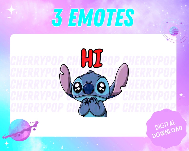 3 Cute Stitch Emotes for Twitch/discord - Etsy