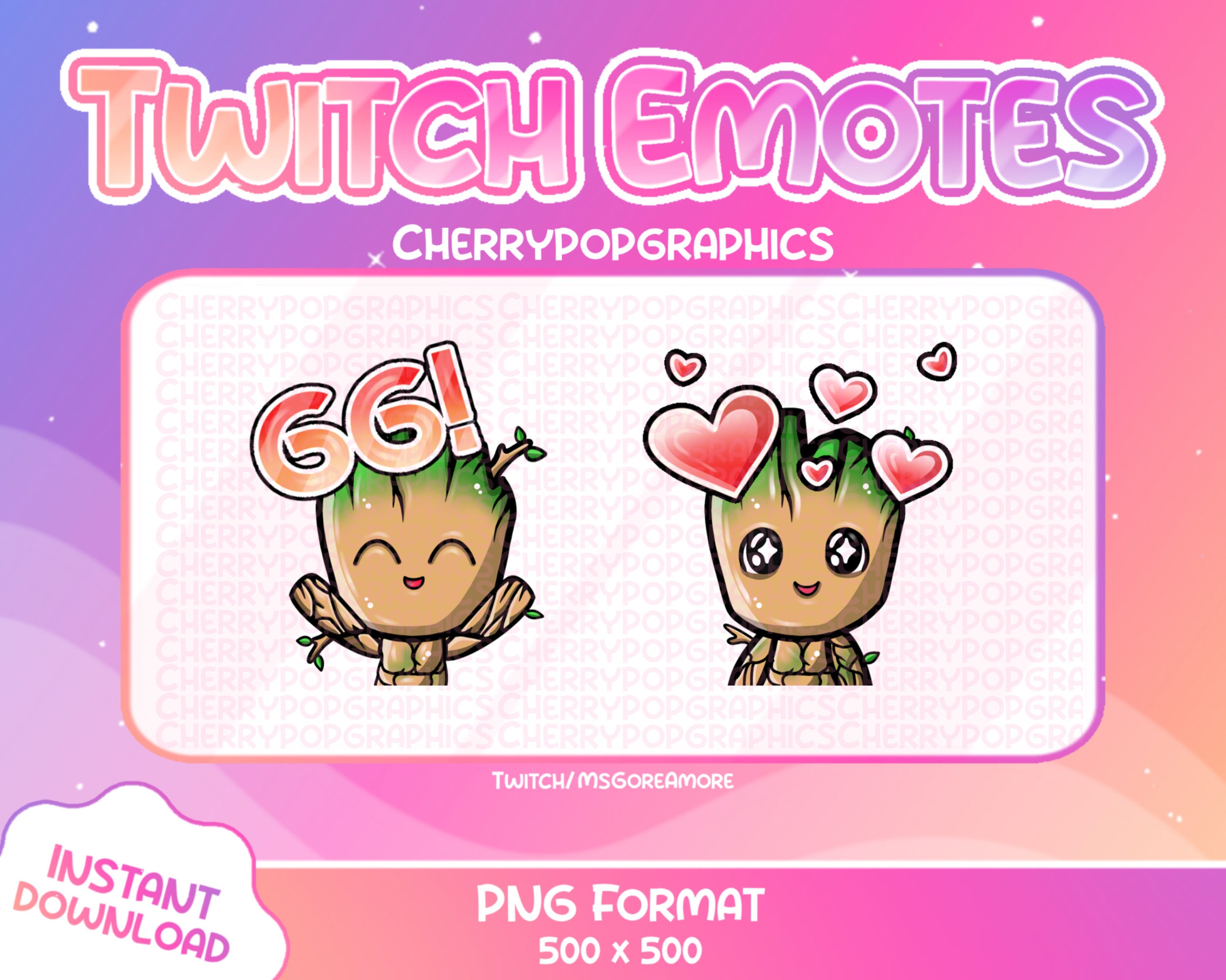 2 Cute Chibi Groot Emotes for Twitch. Hype. Love Twitch Graphics - Etsy