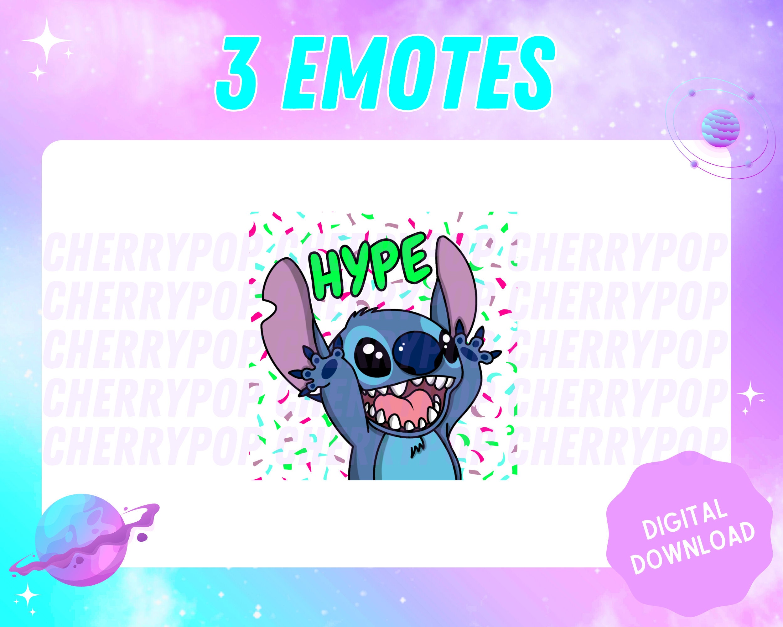 3 Cute Stitch Emotes for Twitch/discord - Etsy UK