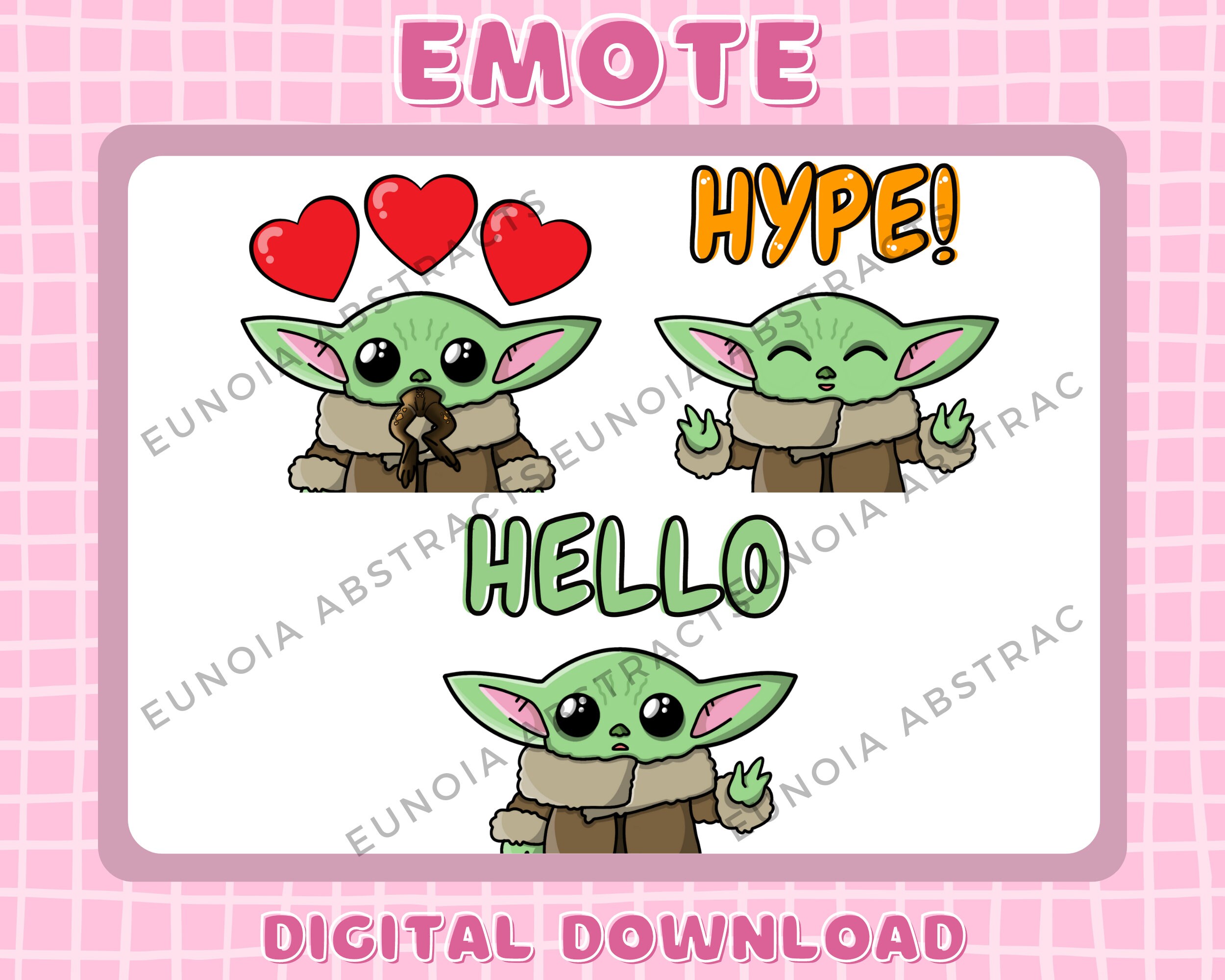 3 Cute Baby Yoda/grogu Emotes for Twitch | Etsy