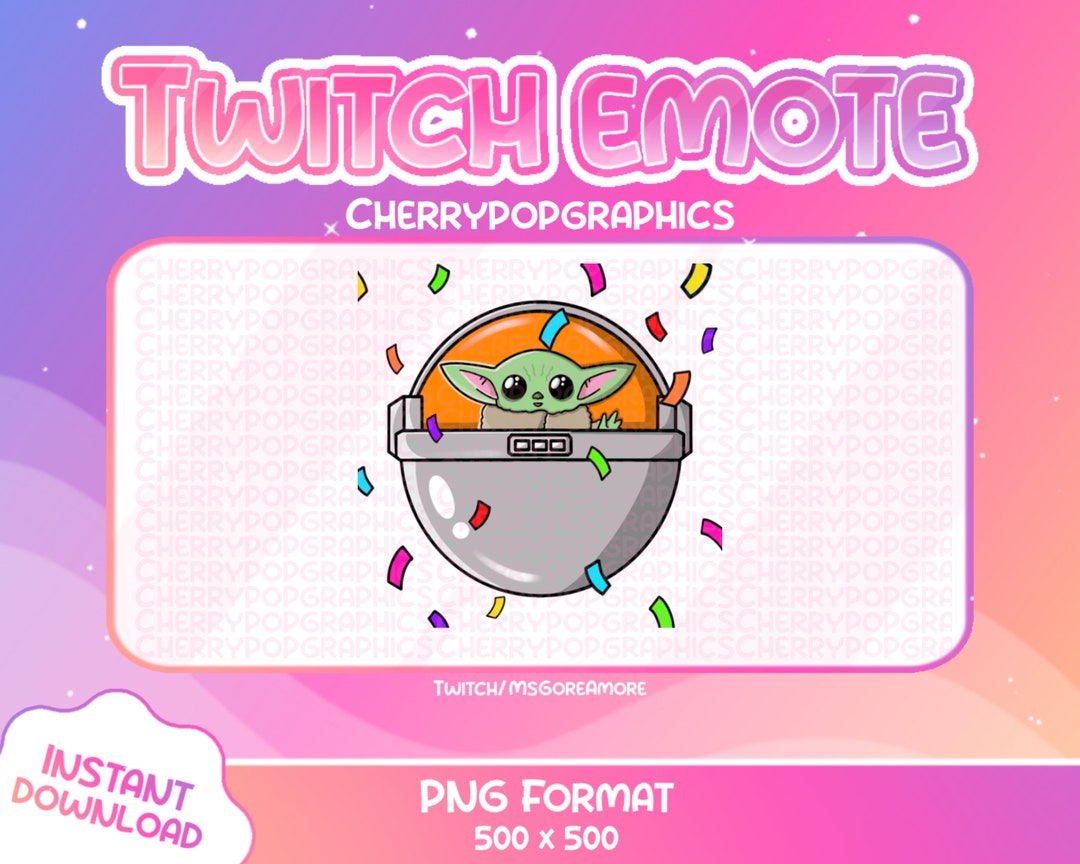 1 Cute Yoda/grogu Colourful HYPE Emote for Twitch/discord - Etsy