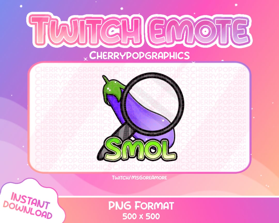 SMOL Eggplant Magnify Glass Emote for Twitch, Other Colour Variants ...