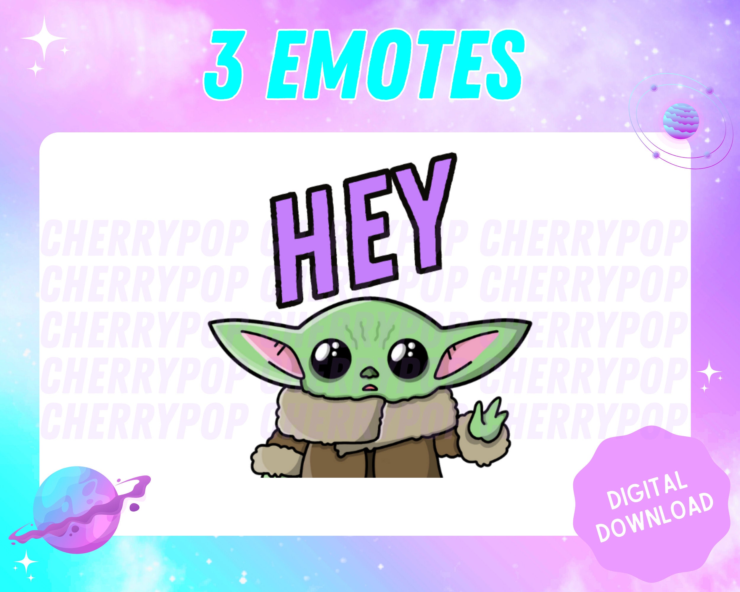 3 Cute Baby Yoda/grogu Emotes for Twitch - Etsy Canada