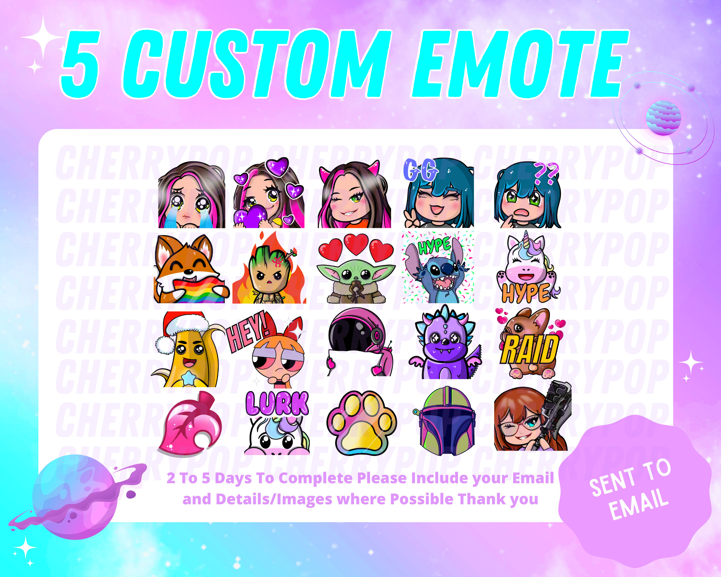 5 Custom Twitch/discord Emotes - Etsy