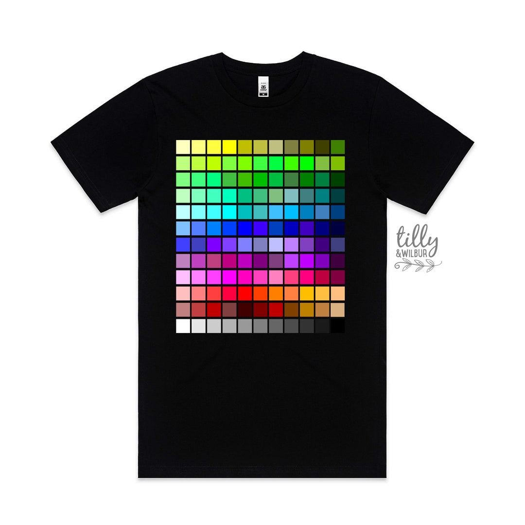 Colour Chart T-shirt, Pantone T-shirt, Pantone Colour Chart Print ...
