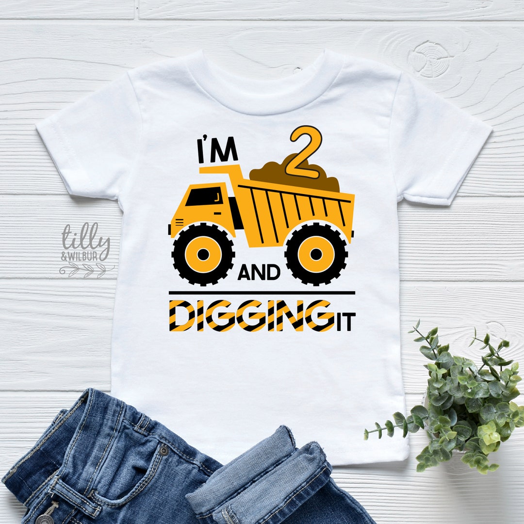 I'm Two and Digging It T-shirt, I Dig Being Two Birthday T-shirt, 2nd ...