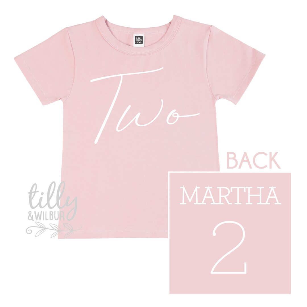 Two Personalised Girls 2nd Birthday T-shirt, 2nd Birthday Gift, 2 Today ...