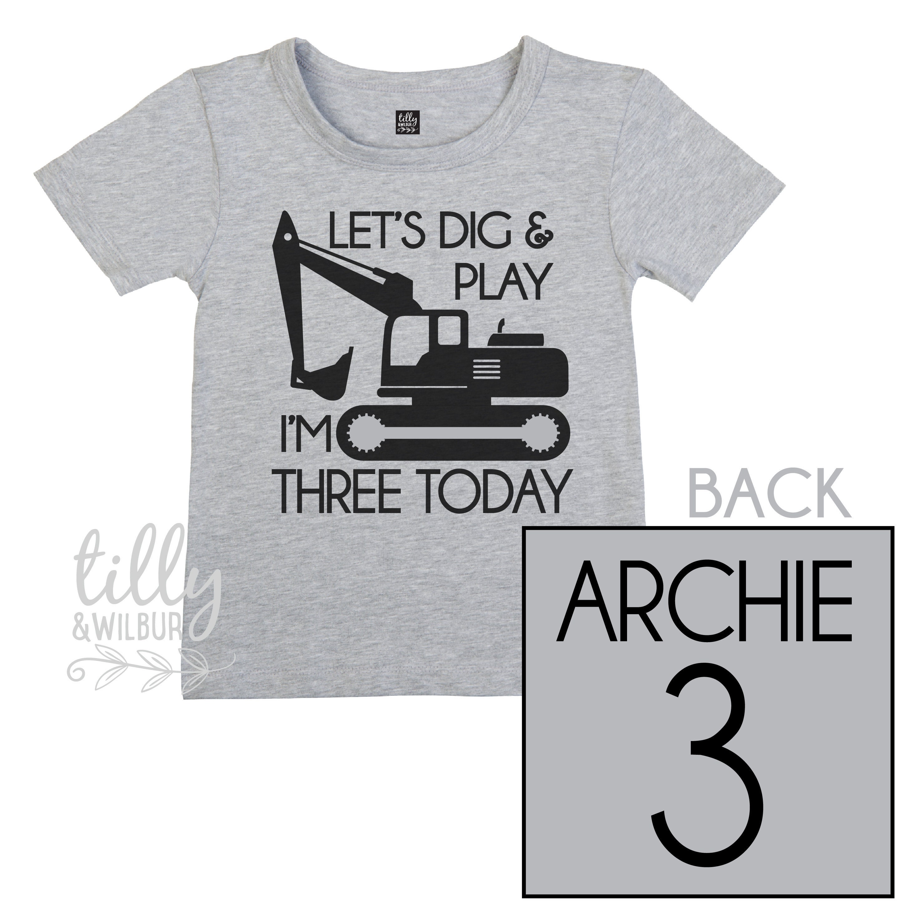 Let's Dig and Play I'm Three Today Birthday T-shirt - Etsy
