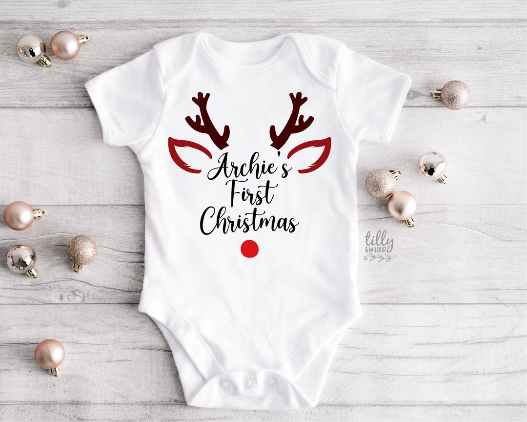 Personalised 1st Christmas Outfit With Baby's Name First - Etsy Australia