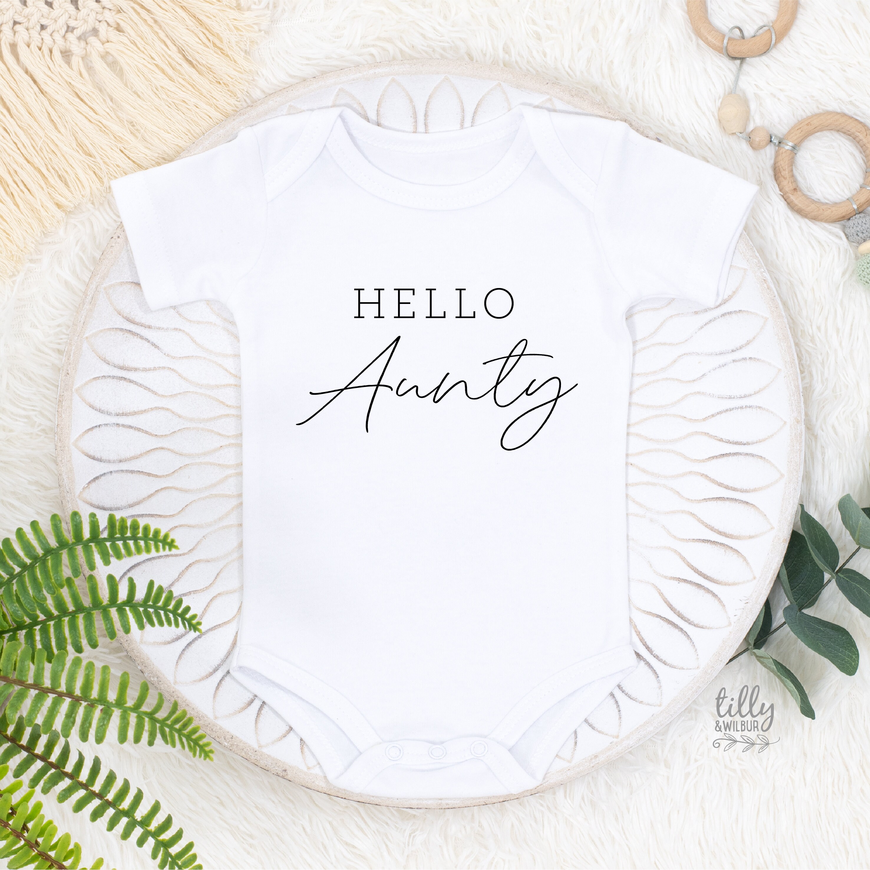 Hello Aunty Announcement Gift Aunt Baby Bodysuit Sister Aunt - Etsy ...