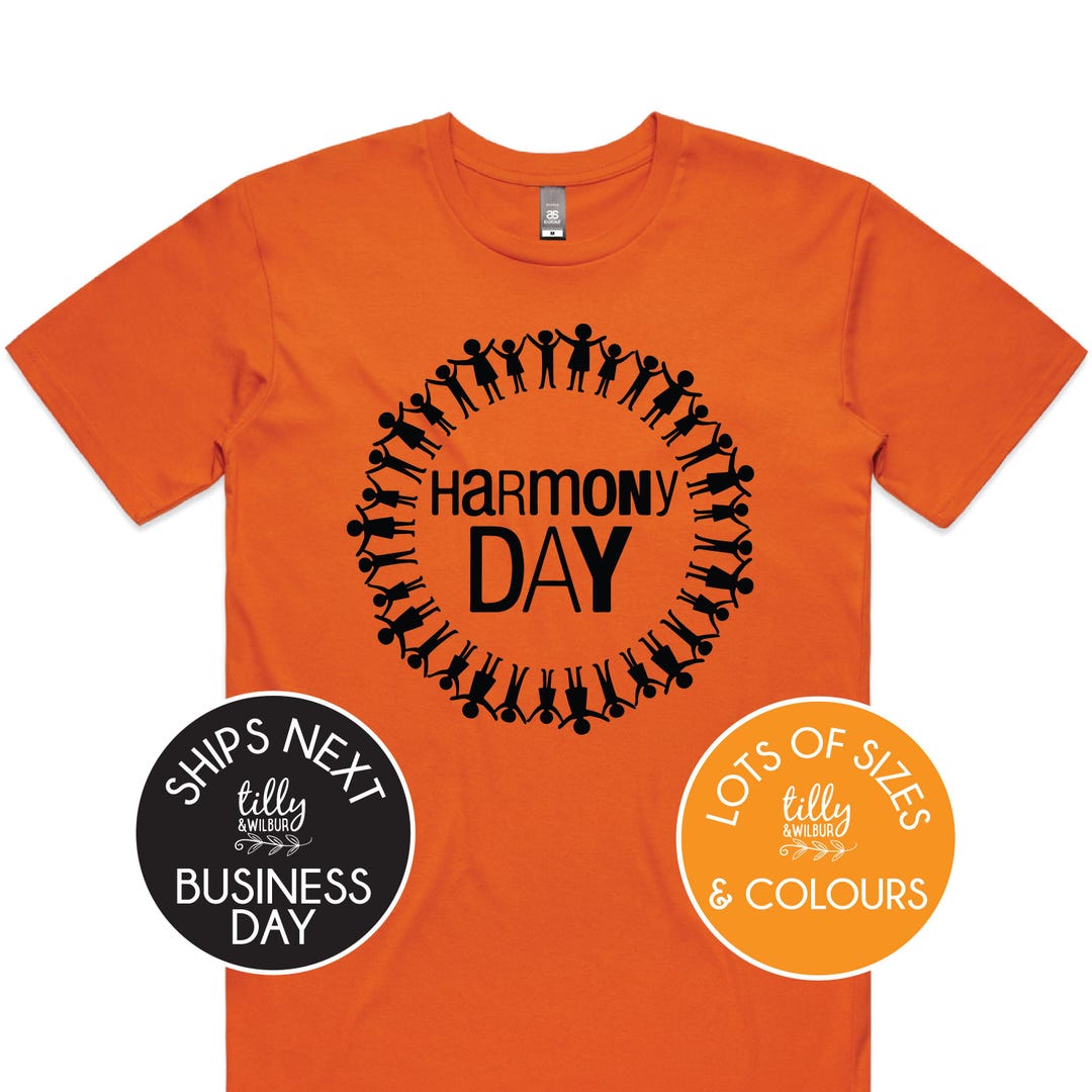 Harmony Day T-shirt, Harmony Day 21st March, Orange Harmony Day T-shirt ...