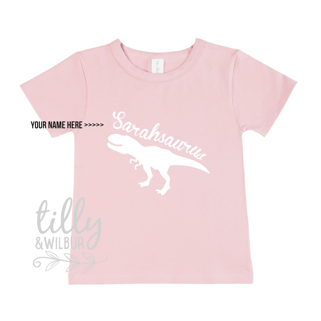 Personalised Dinosaur T-shirt for Girls, Dinosaur Girl, Girls Dinosaur ...