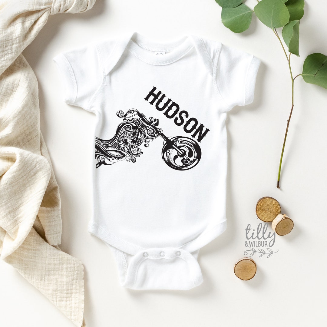Biker Baby, Dirt Bike Baby, Motorbike Baby, Personalised Baby Bodysuit ...