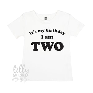 I Am 2 T shirt Second 2nd Birthday Tshirt Kids Cotton T shirt I Am Two Birthday T Shirt Gift Cake Smash Age 2 Black T shirt Etsy