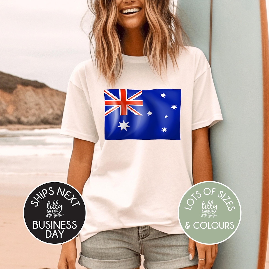Australian Flag T-shirt, All Sizes Australia Day T-shirt, Aussie Aussie ...