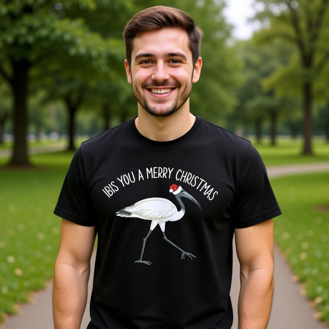 Ibis You A Merry Christmas T Shirt Funny Aussie Bin Chicken Xmas Tee ...