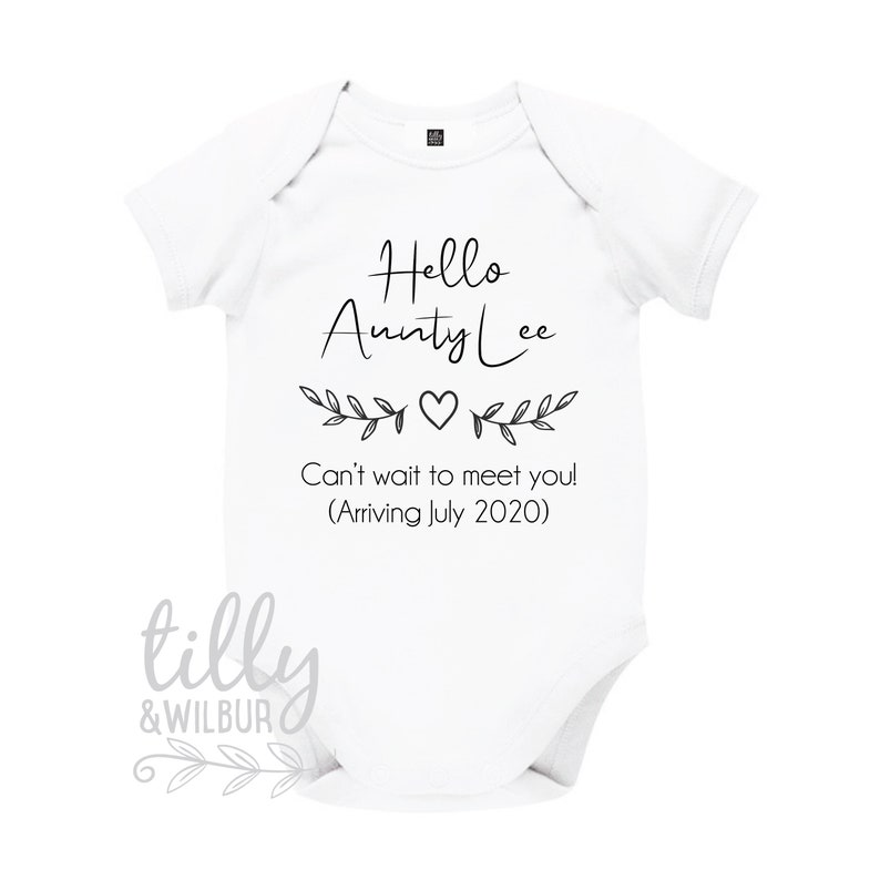 Hello Aunty Baby Bodysuit Personalised Pregnancy Announcement - Etsy ...