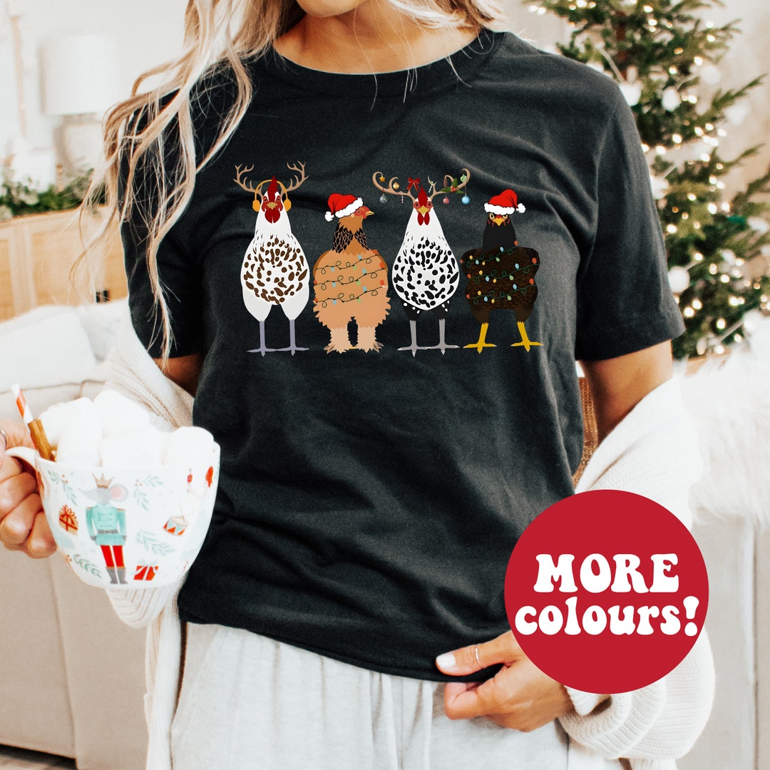 Christmas Chickens T-shirt, Chicken T-shirt, Christmas Chook T-shirt ...