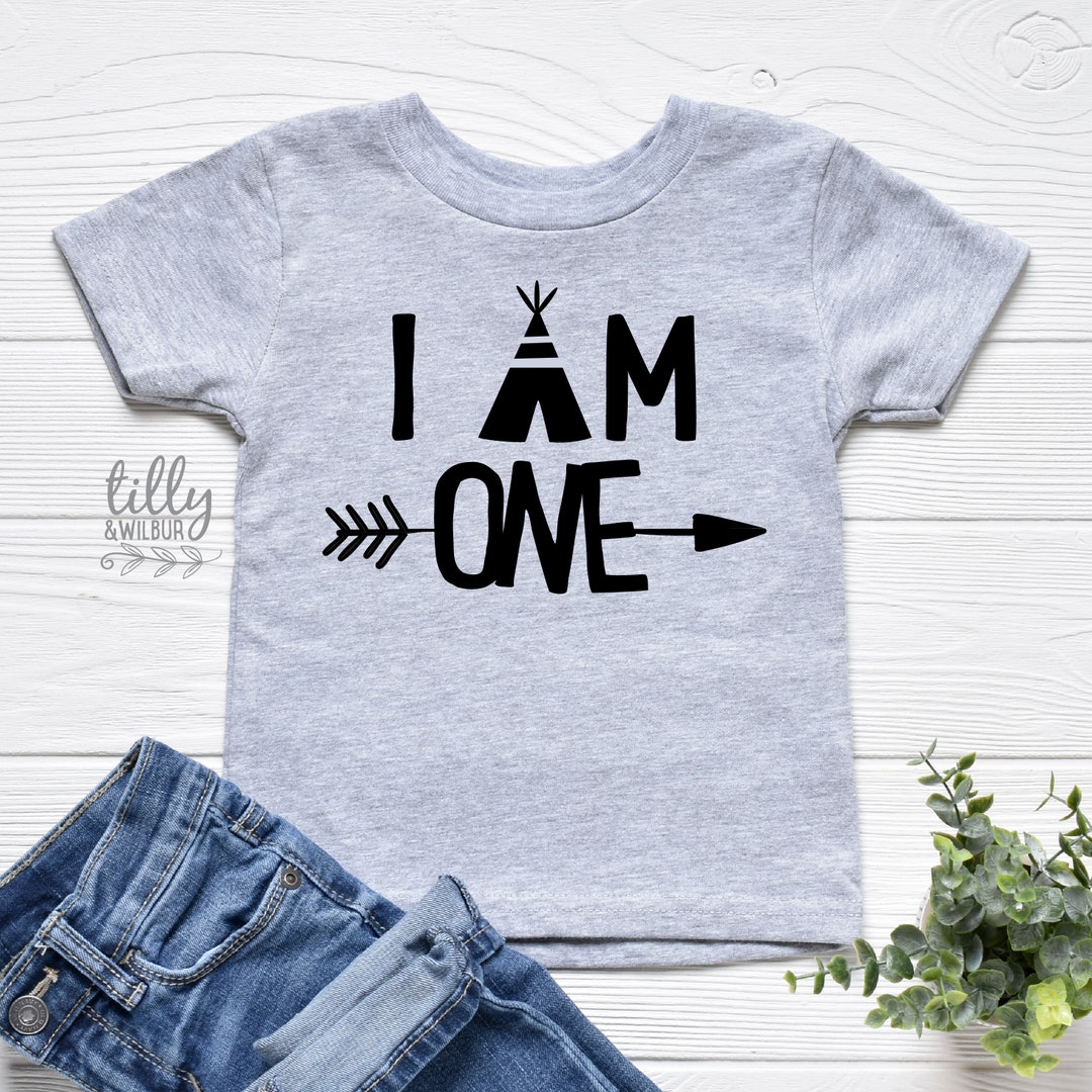 First Birthday T-shirt, I Am One T-shirt, 1st Birthday T-shirt, First ...