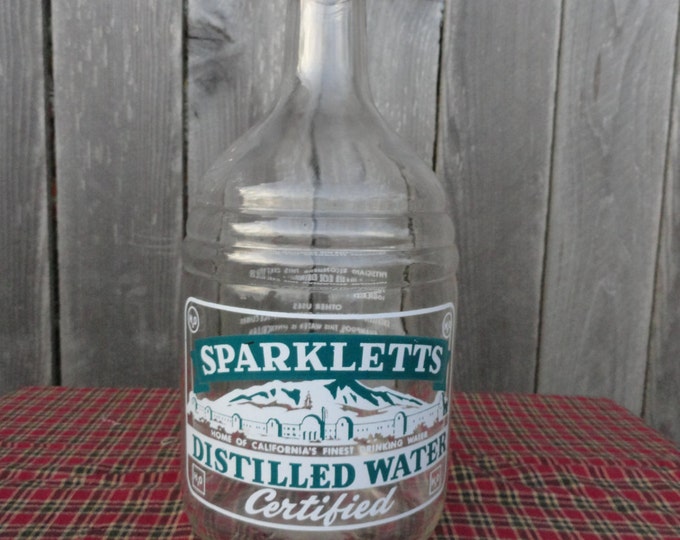 Vintage 1/2 Gallon Glass Sparkletts Distilled Water Bottle - Etsy