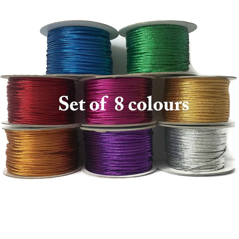 Shiny Metallic Cord SET OF 8 COLOURS Metallic Soutache - Etsy UK