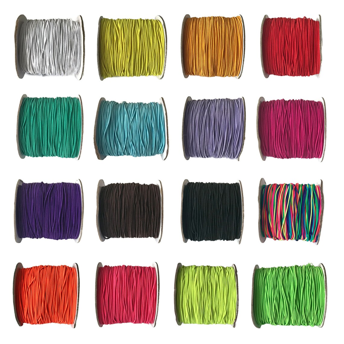 SET OF 16 COLOURS 1mm Elastic Cord Round Elastic Cord B2 - Etsy UK