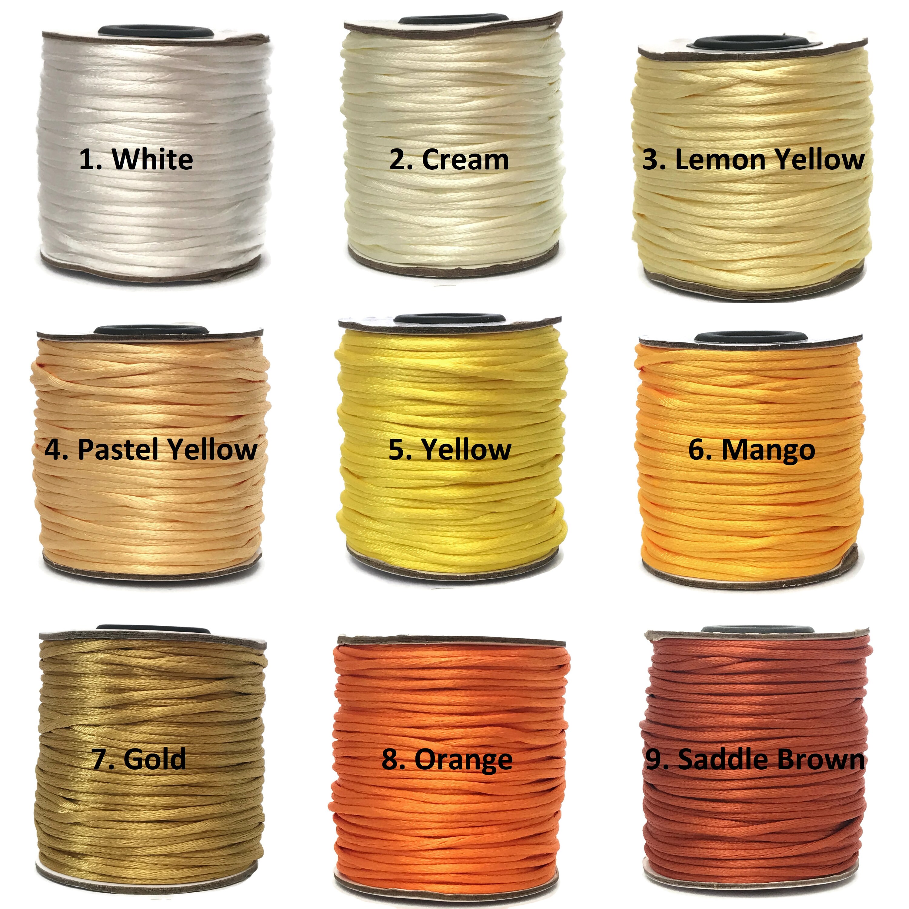 2mm Satin Nylon Cord, for Macrame, Beading - Rattail Cord (B2) - Etsy UK