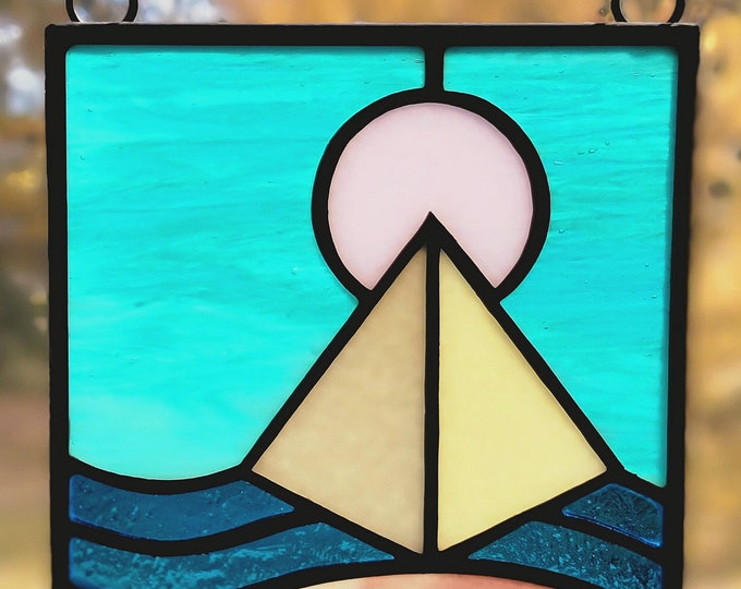 Stained Glass Pyramid Suncatcher Pyramids Glass Art Art Glass Home ...