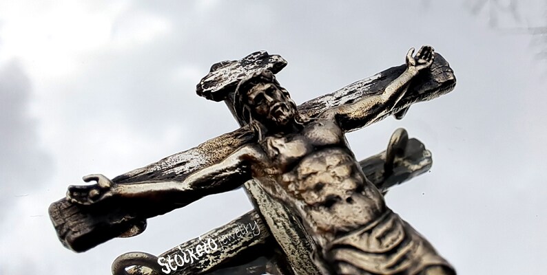 Jesus Silver Cross Crucifixion of Jesus Necklace Faith - Etsy