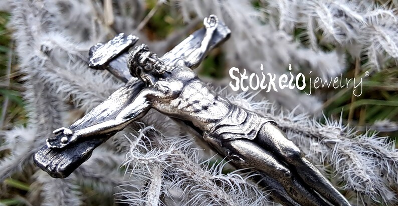 Jesus Silver Cross Crucifixion of Jesus Necklace Faith - Etsy