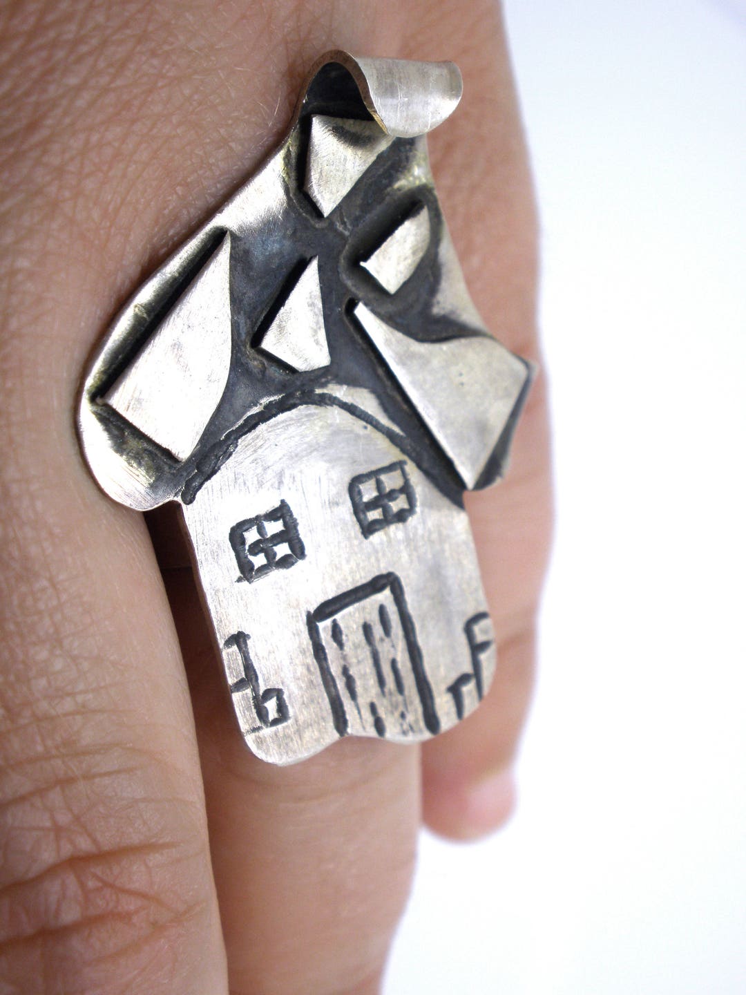 Scary House Ring Big House One of a Kind Ring Gothic Ring - Etsy