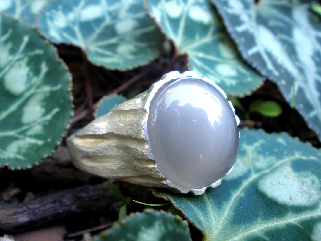 Moonstone Silver Ring Genuine Moonstone Jewelry Anniversary - Etsy