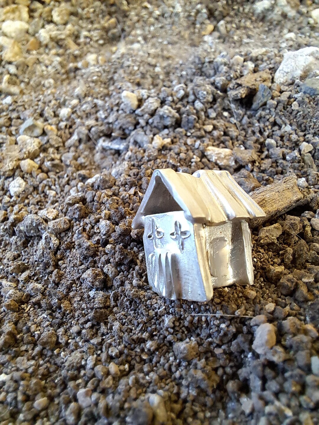 Miniature House Necklace, Hand Sculptured 925 Sterling Silver - Etsy