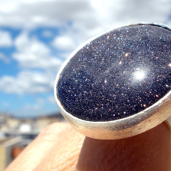 Goldstone Ring - Etsy