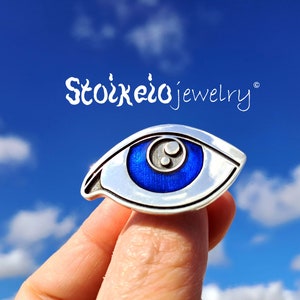 Evil Eye Ring, Stunning Eyes, Sterling Silver, Protection Jewelry, Blue ...