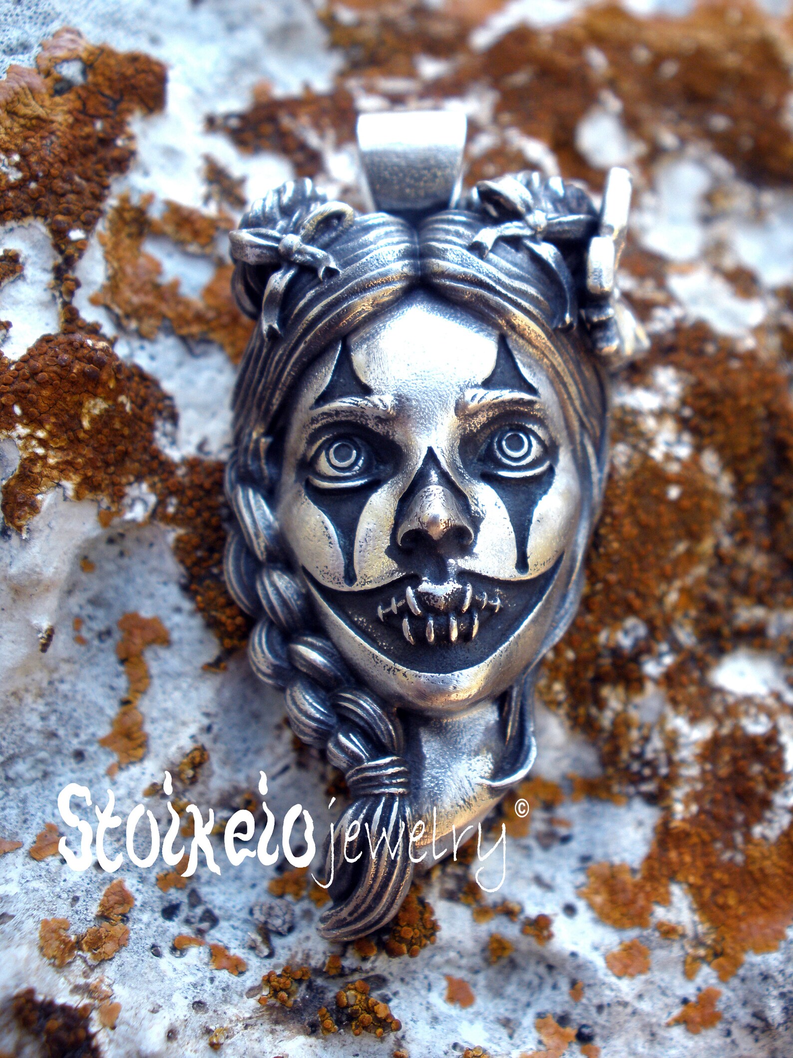 Spooky Pendant Sterling Silver Necklace Horror Jewelry | Etsy