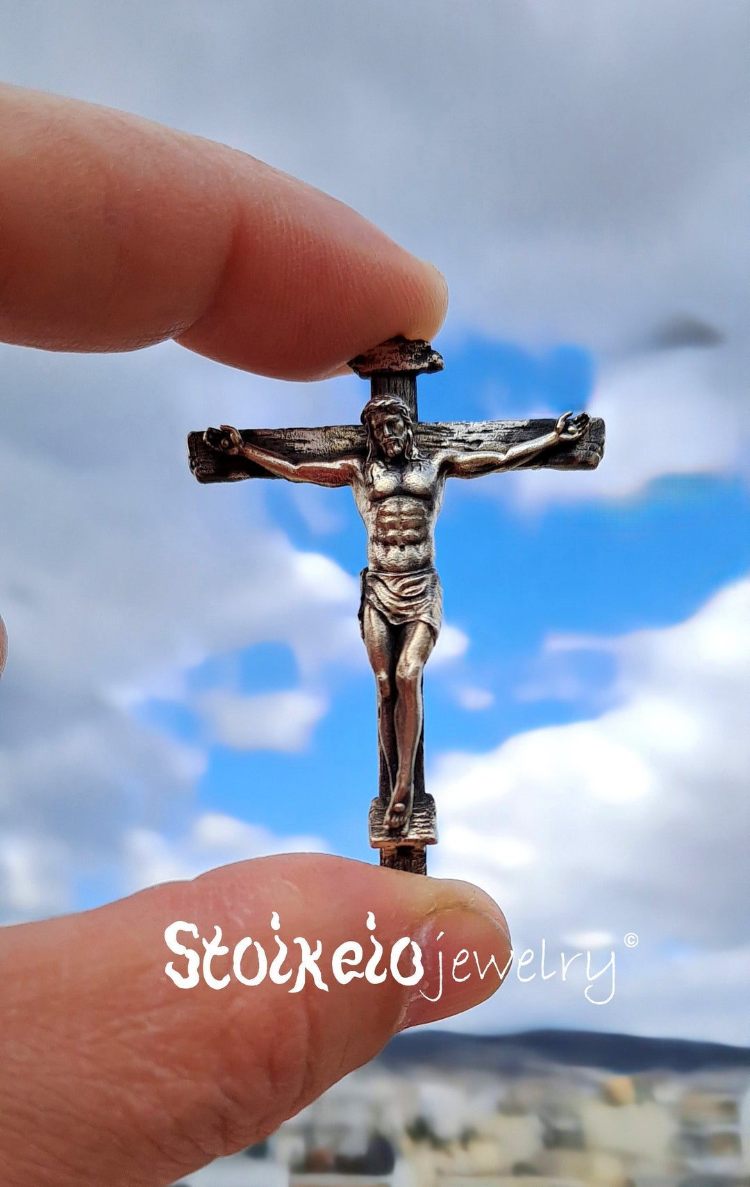 Jesus Silver Cross, Crucifixion of Jesus Necklace, Faith Symbol, Jesus ...