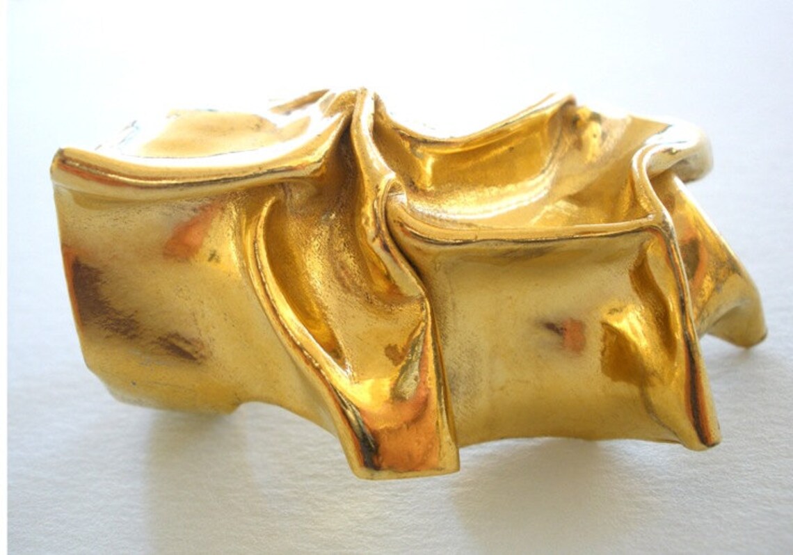 Gold Folding Ring Sculptured Ring Gold Plated Folding Ring | Etsy