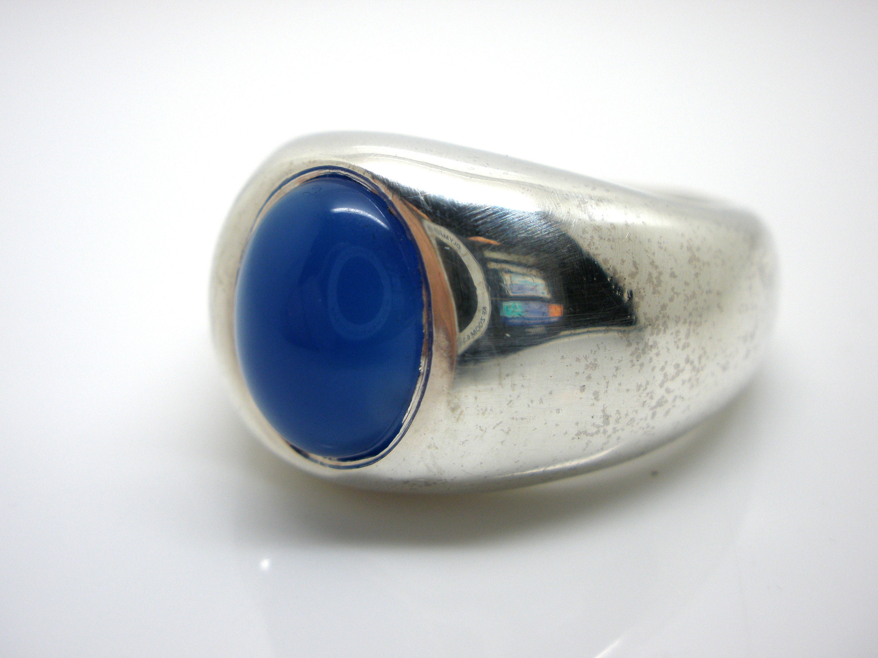 Blue Agate Ring Genuine Stone Handmade Silver Ring Geodes | Etsy