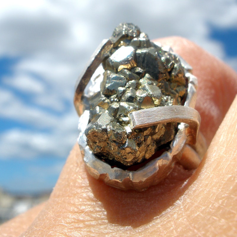 Iron Pyrite Ring - Etsy