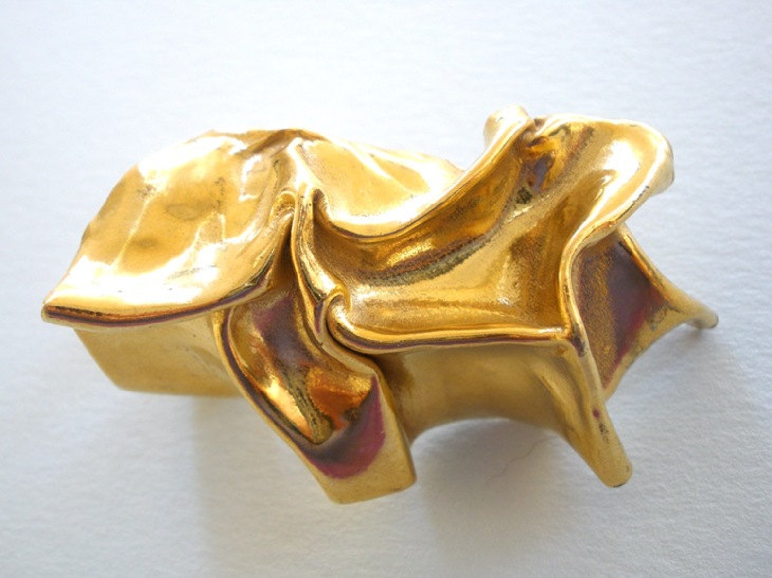 Gold Folding Ring Sculptured Ring Gold Plated Folding Ring | Etsy