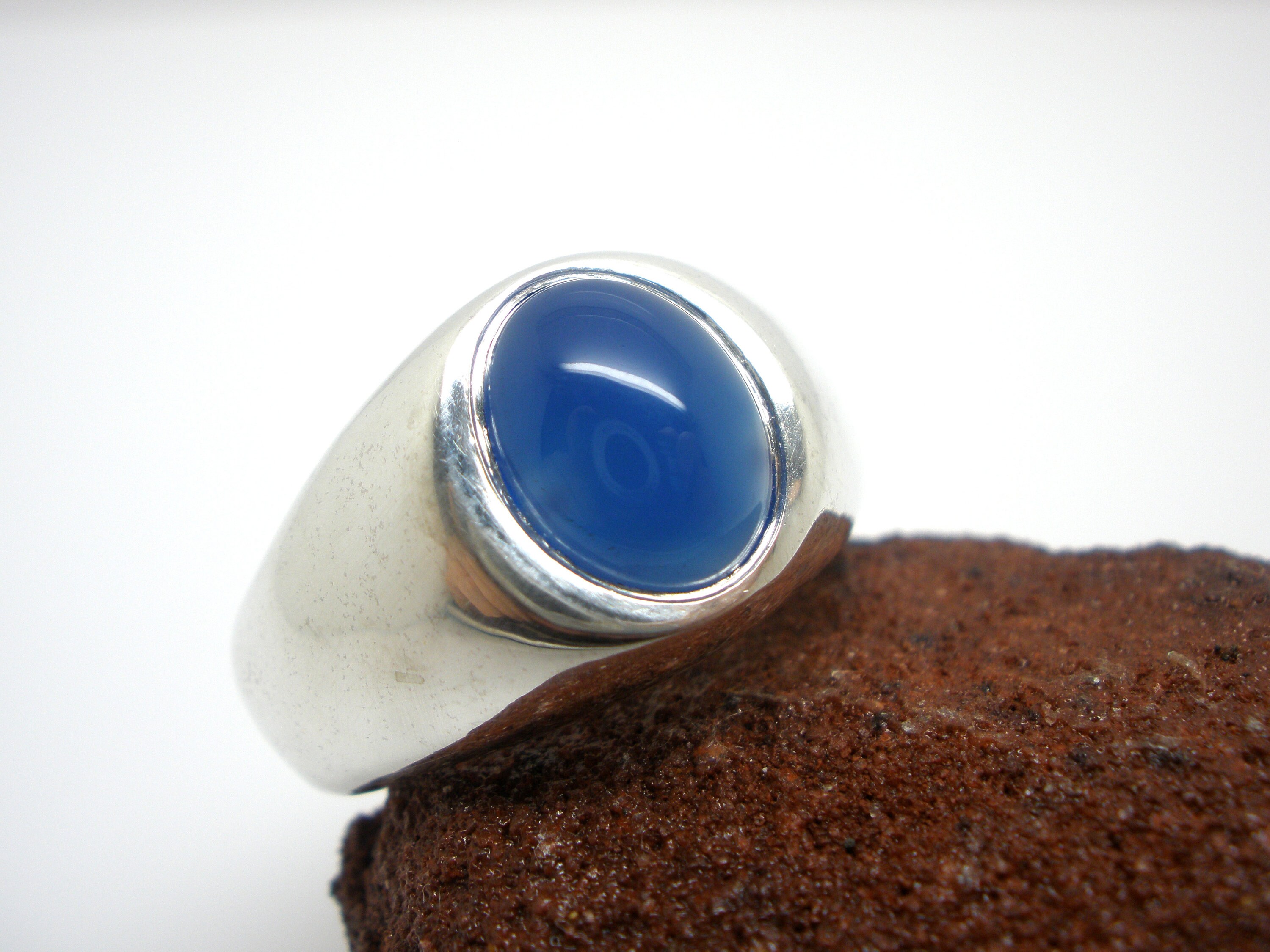 Blue Agate Ring Genuine Stone Handmade Silver Ring Geodes | Etsy