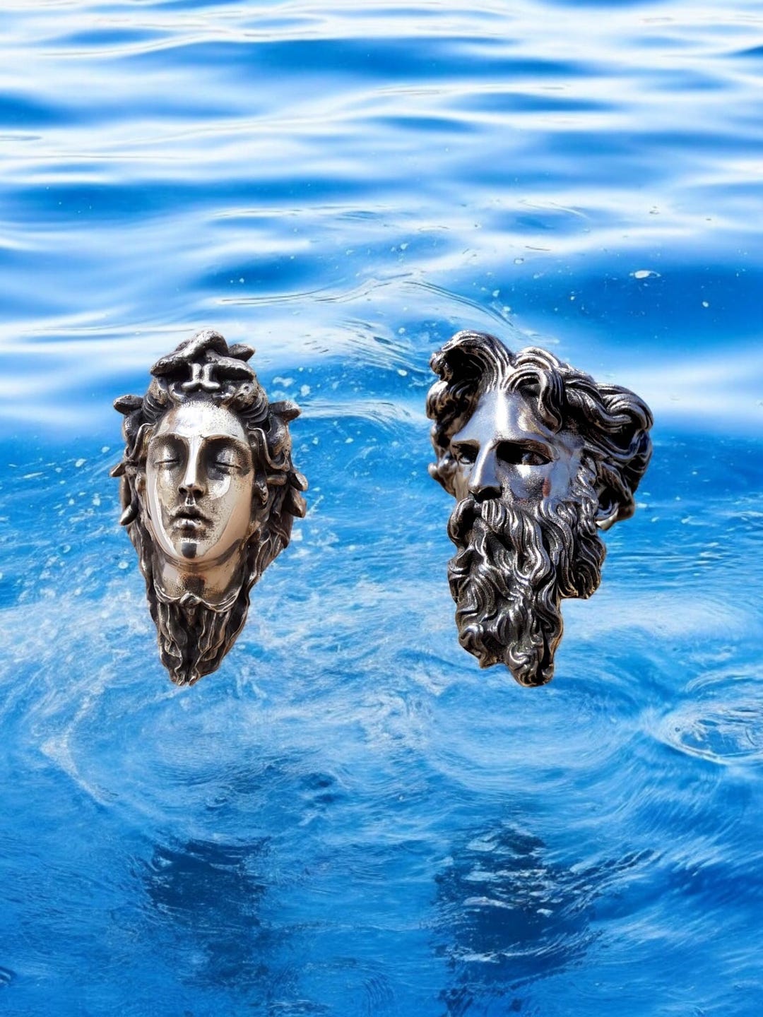Medusa and Poseidon Couple Rings: Sea Lover's Gift , Valentine's Day ...