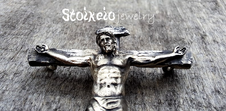 Jesus Silver Cross Crucifixion of Jesus Necklace Faith - Etsy