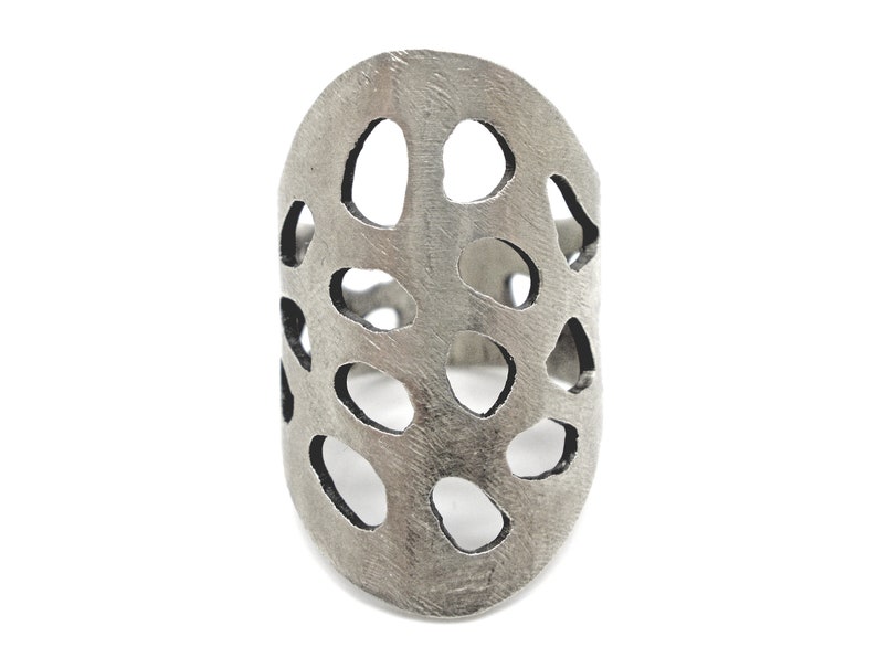 Big Silver Ring, Cutout Ring, Minimal - Etsy