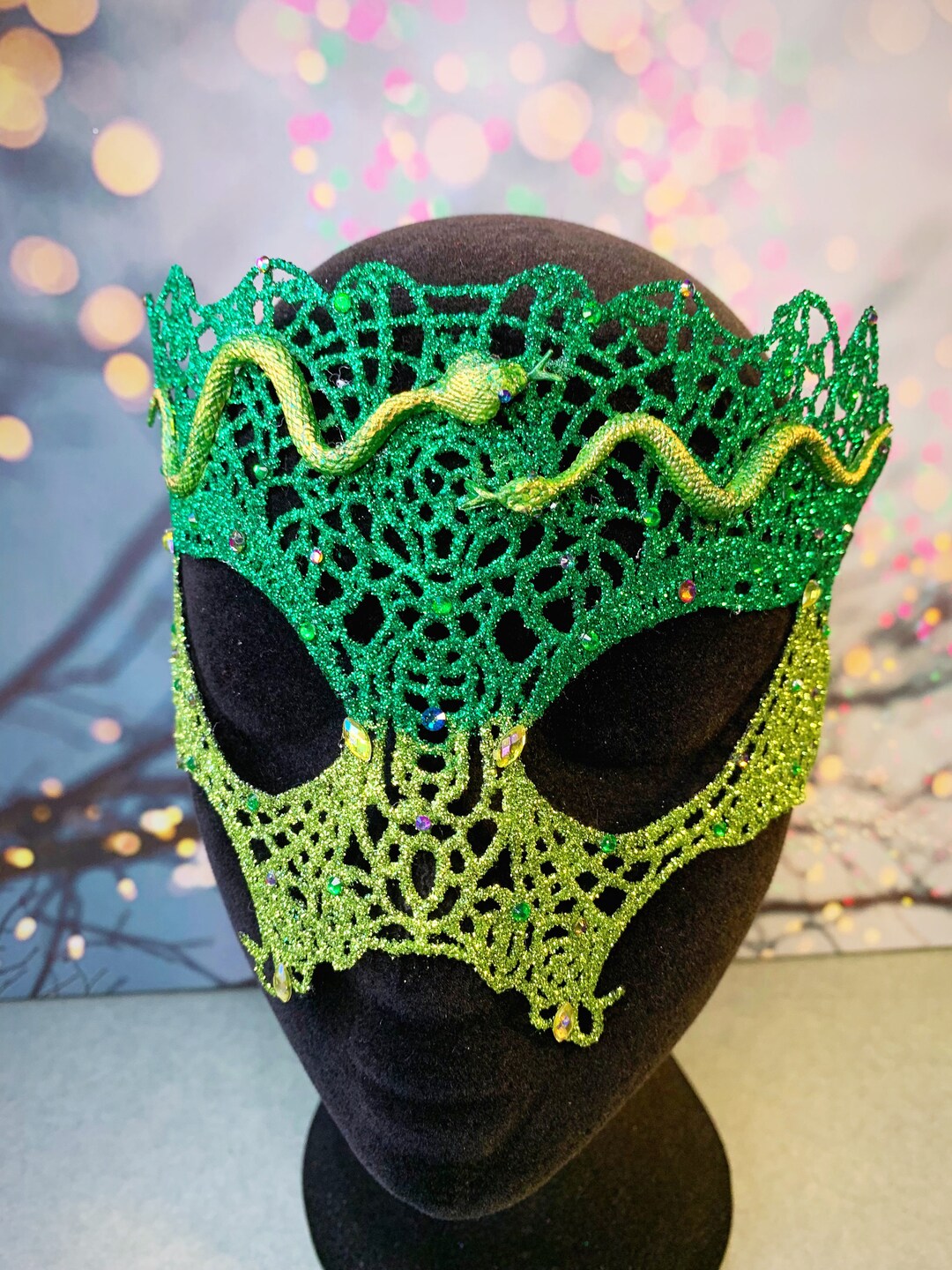 Snake Reptile Queen Medusa Masquerade Mask Sexy Wicked Green Slytherin ...